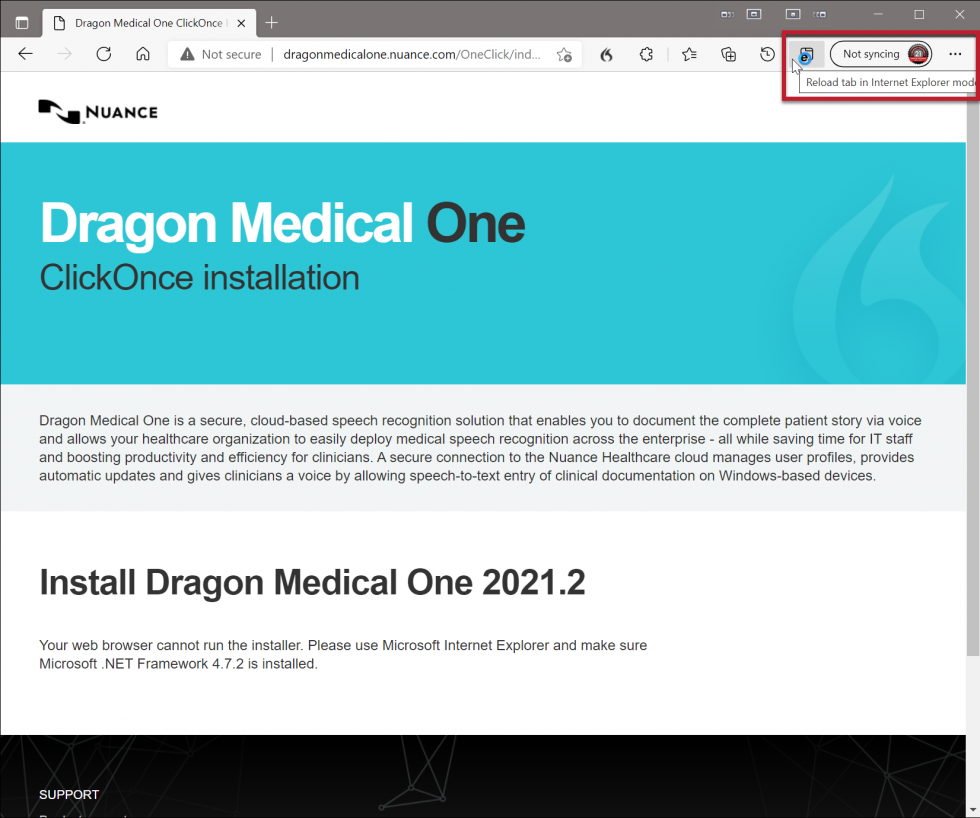 Installing Dragon Medical One within the Microsoft Edge Web Browser ...